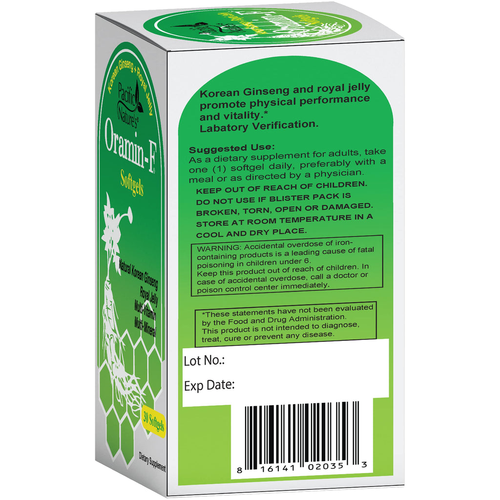 Zinc enriched ginseng supplement pack