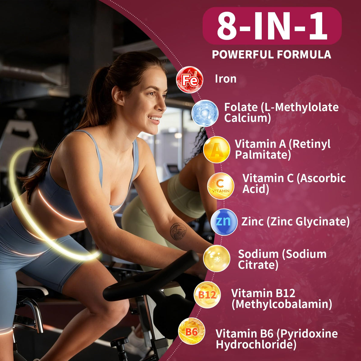 Zinc enriched iron supplement gummies
