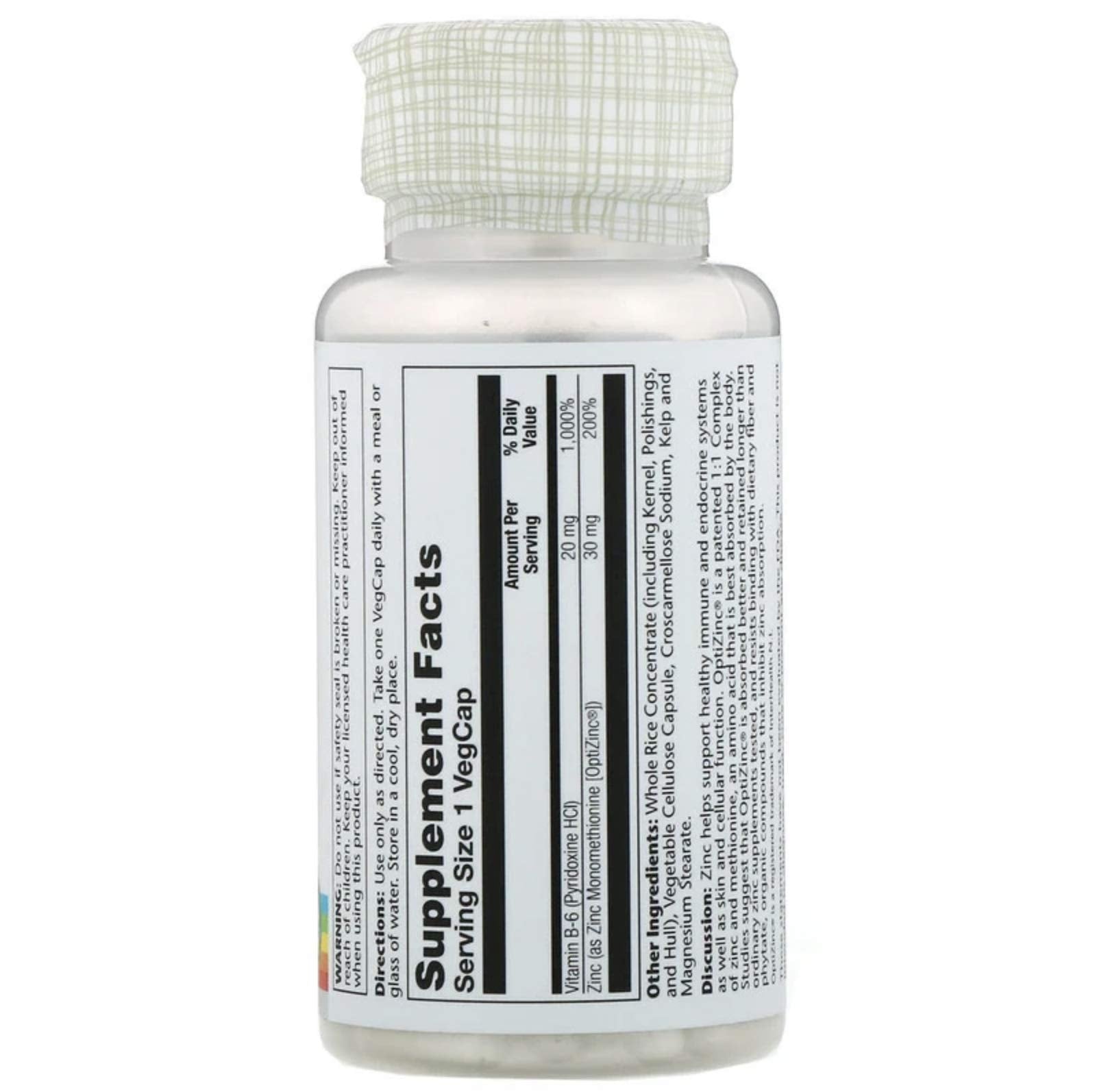 Zinc for immune support capsules