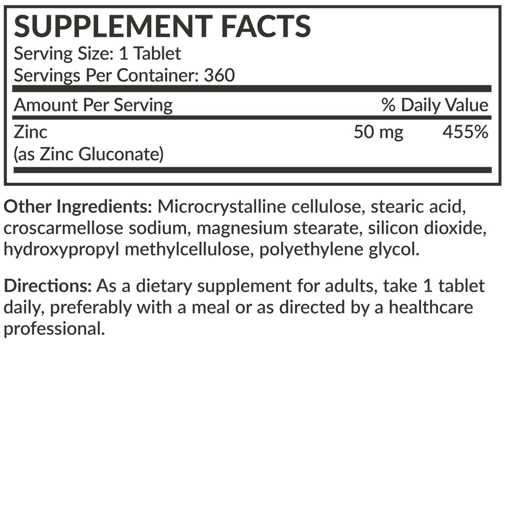 Zinc for supporting overall wellness