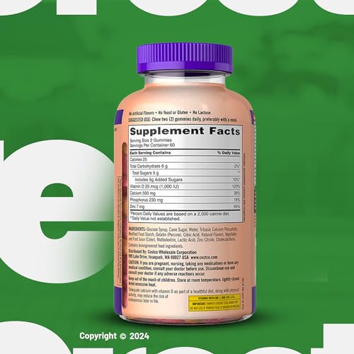 Zinc fortified calcium supplement