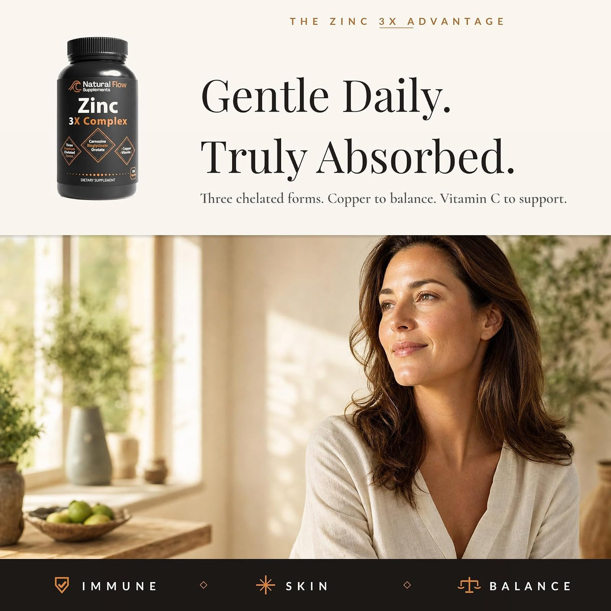 Zinc gluconate for daily wellness