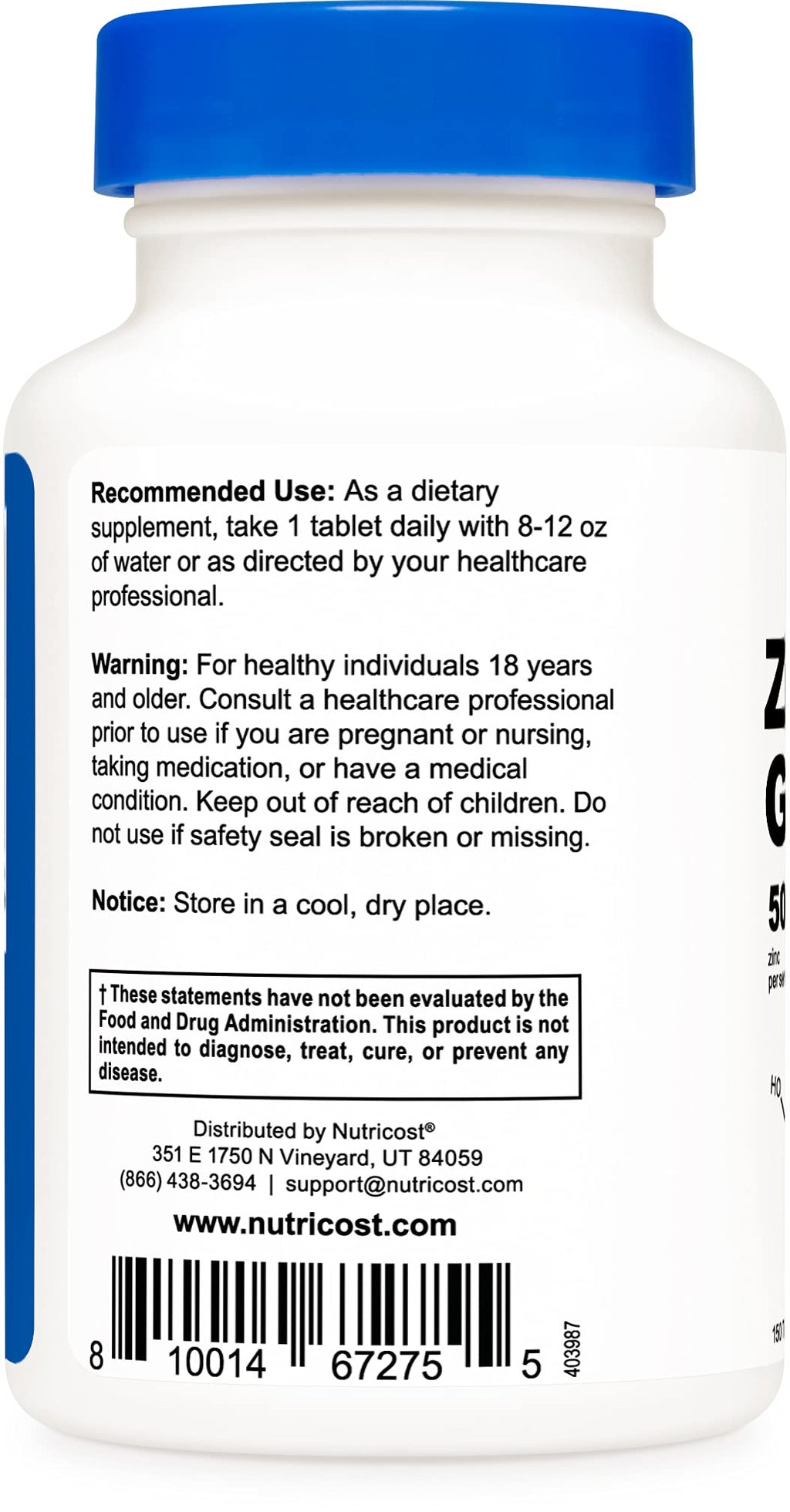 Zinc gluconate for immune support
