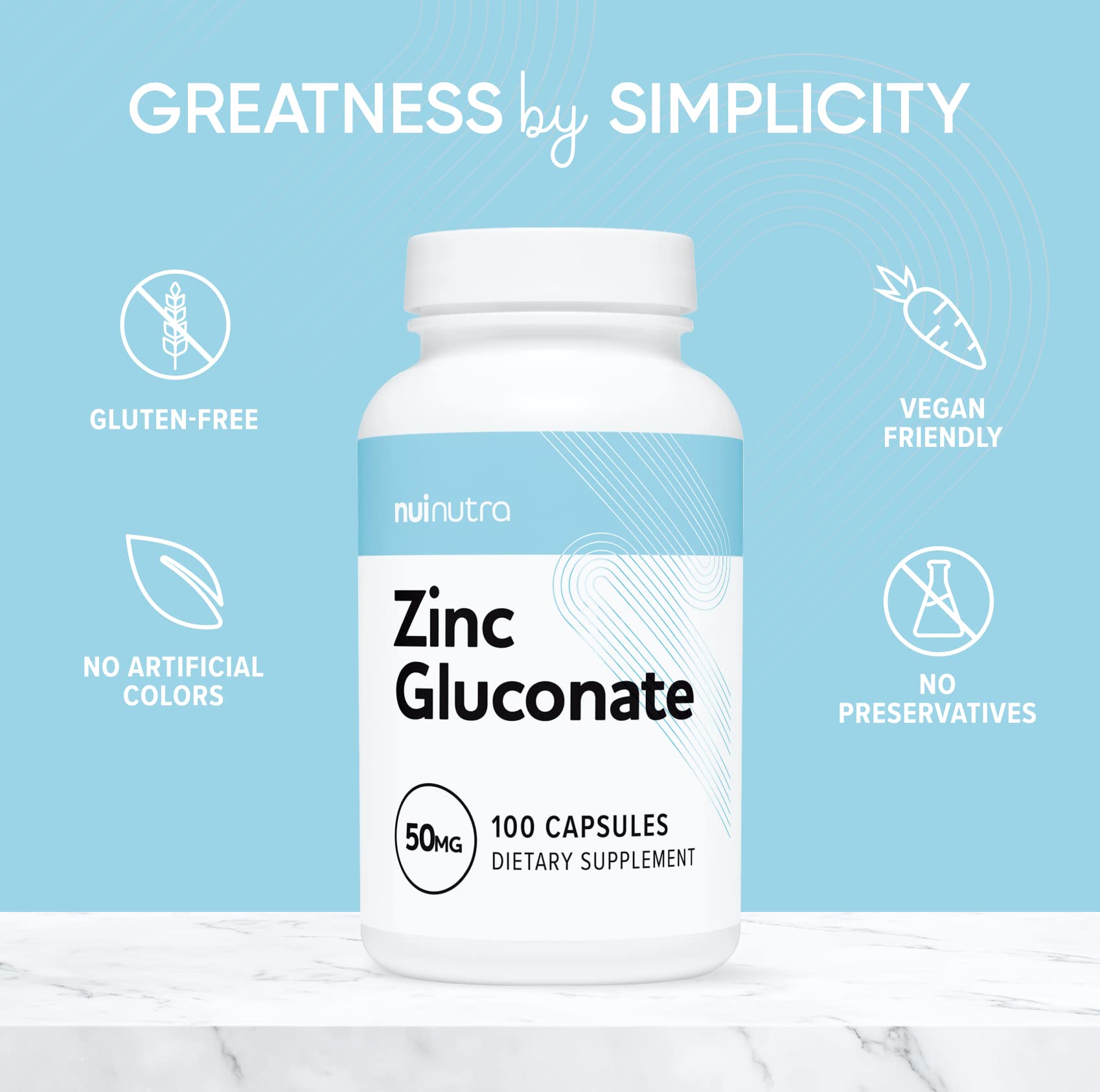 Zinc gluconate for optimal health