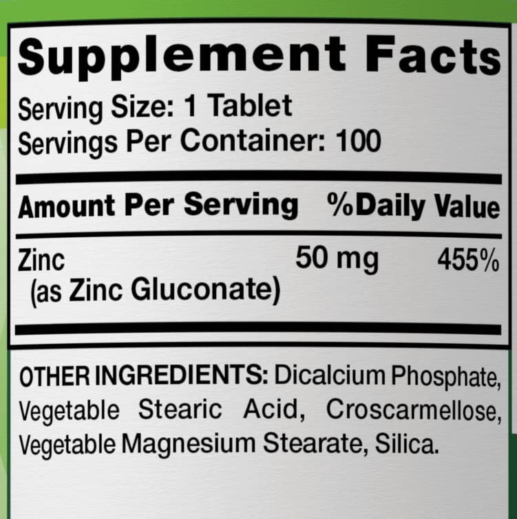 Zinc gluconate for overall health