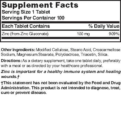 Zinc gluconate for overall wellness
