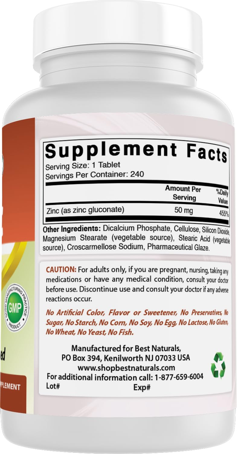Zinc gluconate for skin support