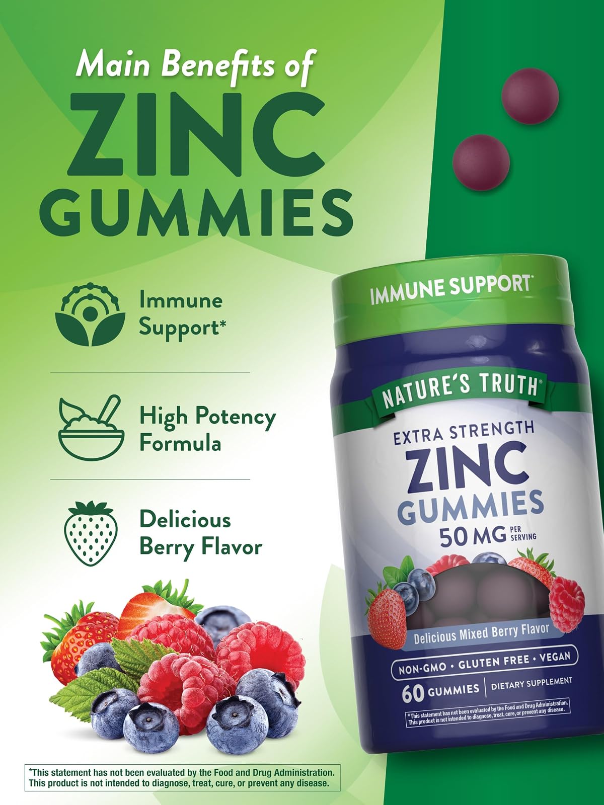 Zinc gluconate gummies for better absorption