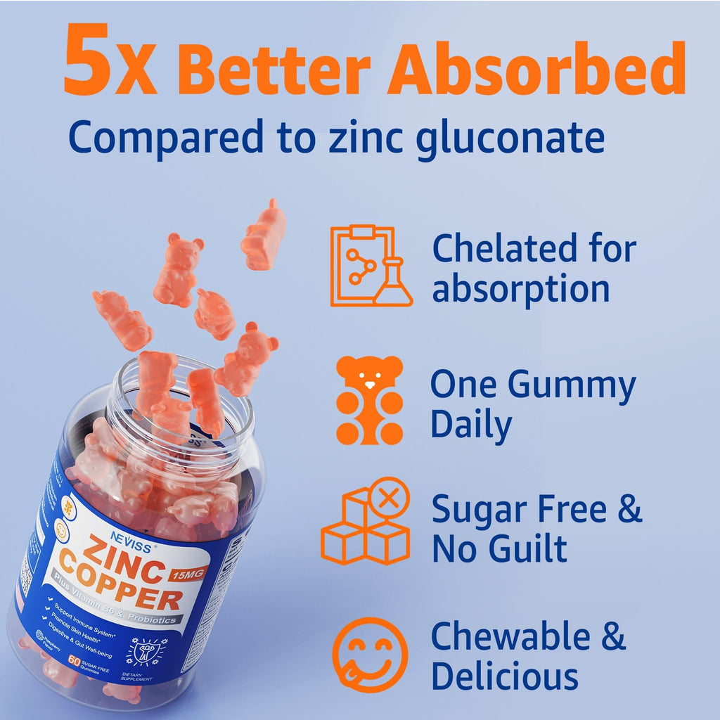 Zinc gummies for healthy skin and hair