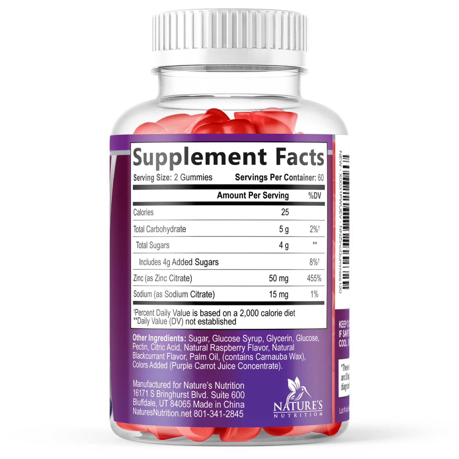 zinc gummies with antioxidant properties