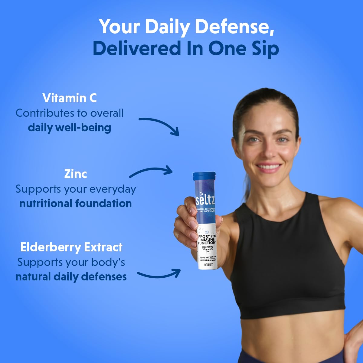Zinc infused elderberry drink tablets