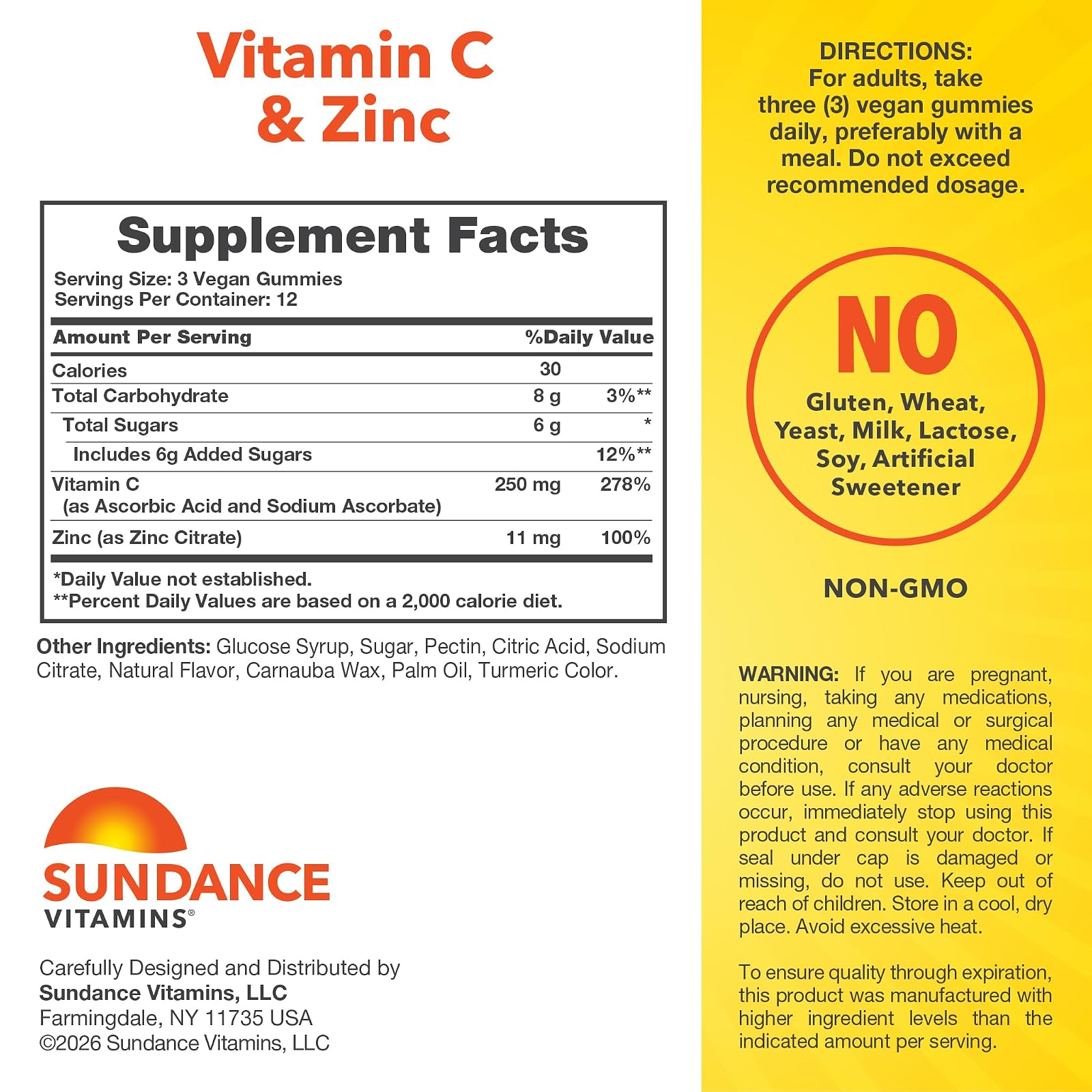 Zinc infused vitamin C gummies