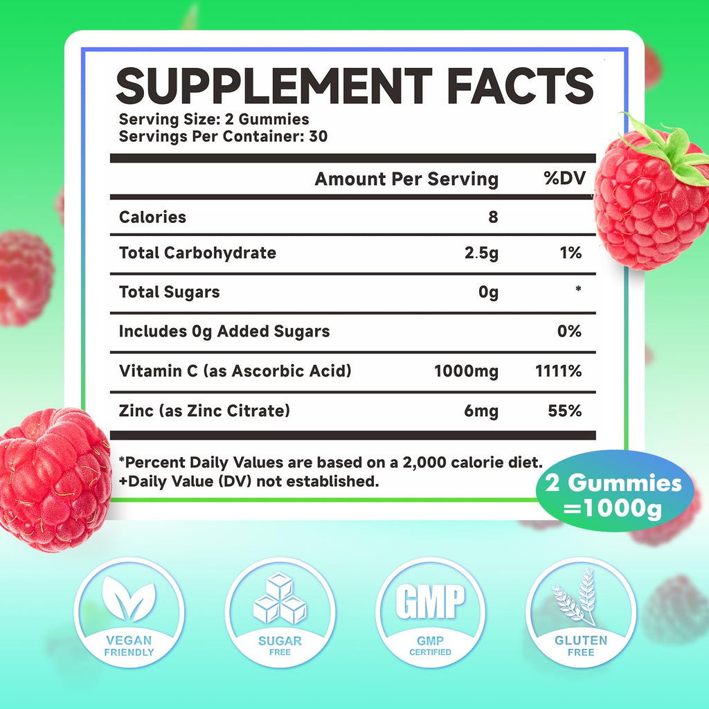 Zinc infused Vitamin C gummies