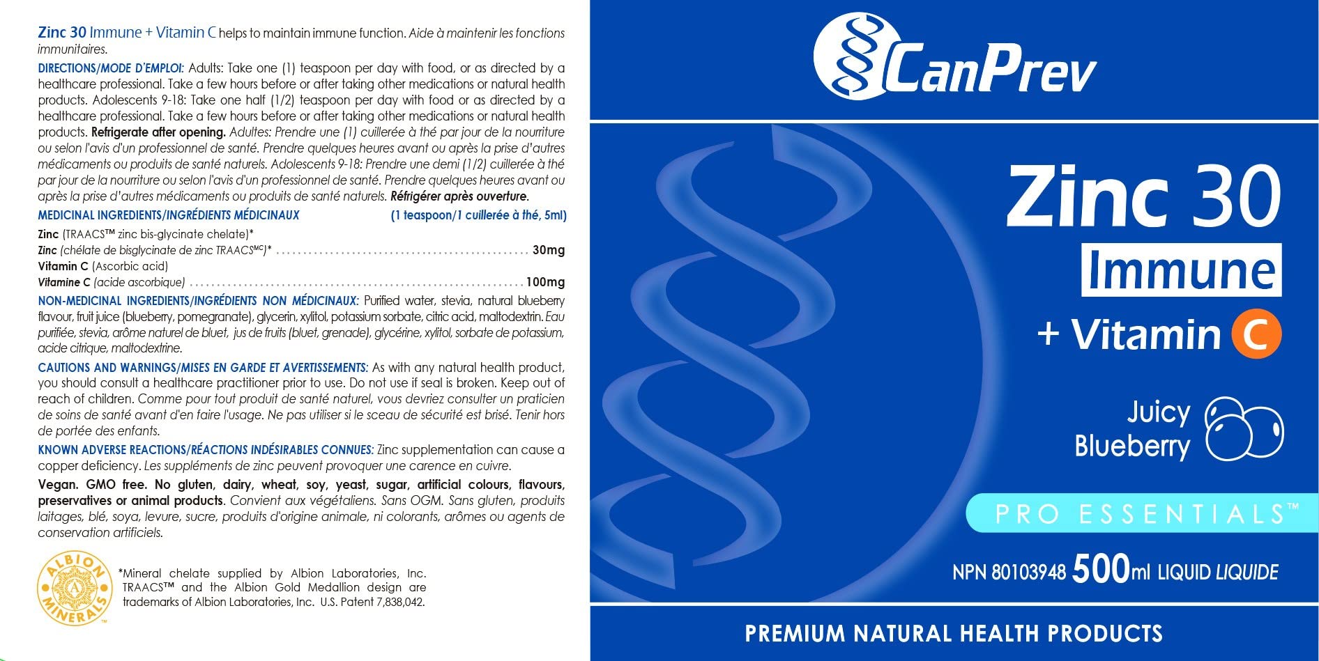 Zinc liquid for immune health