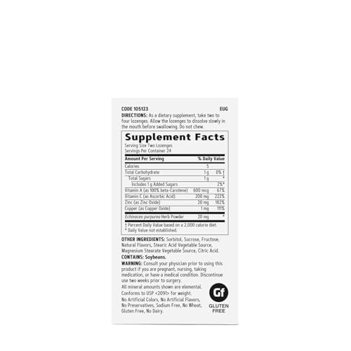 Zinc lozenges for cold relief