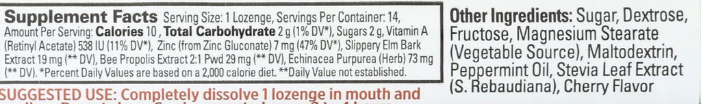 Zinc lozenges for throat comfort