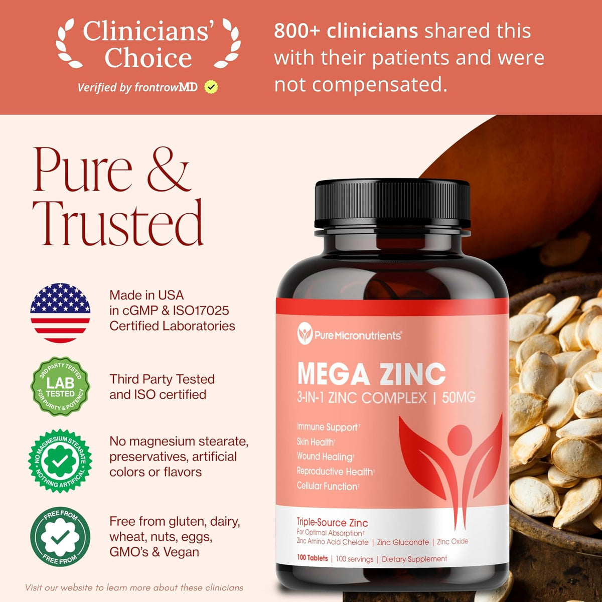 Zinc lozenges for throat comfort