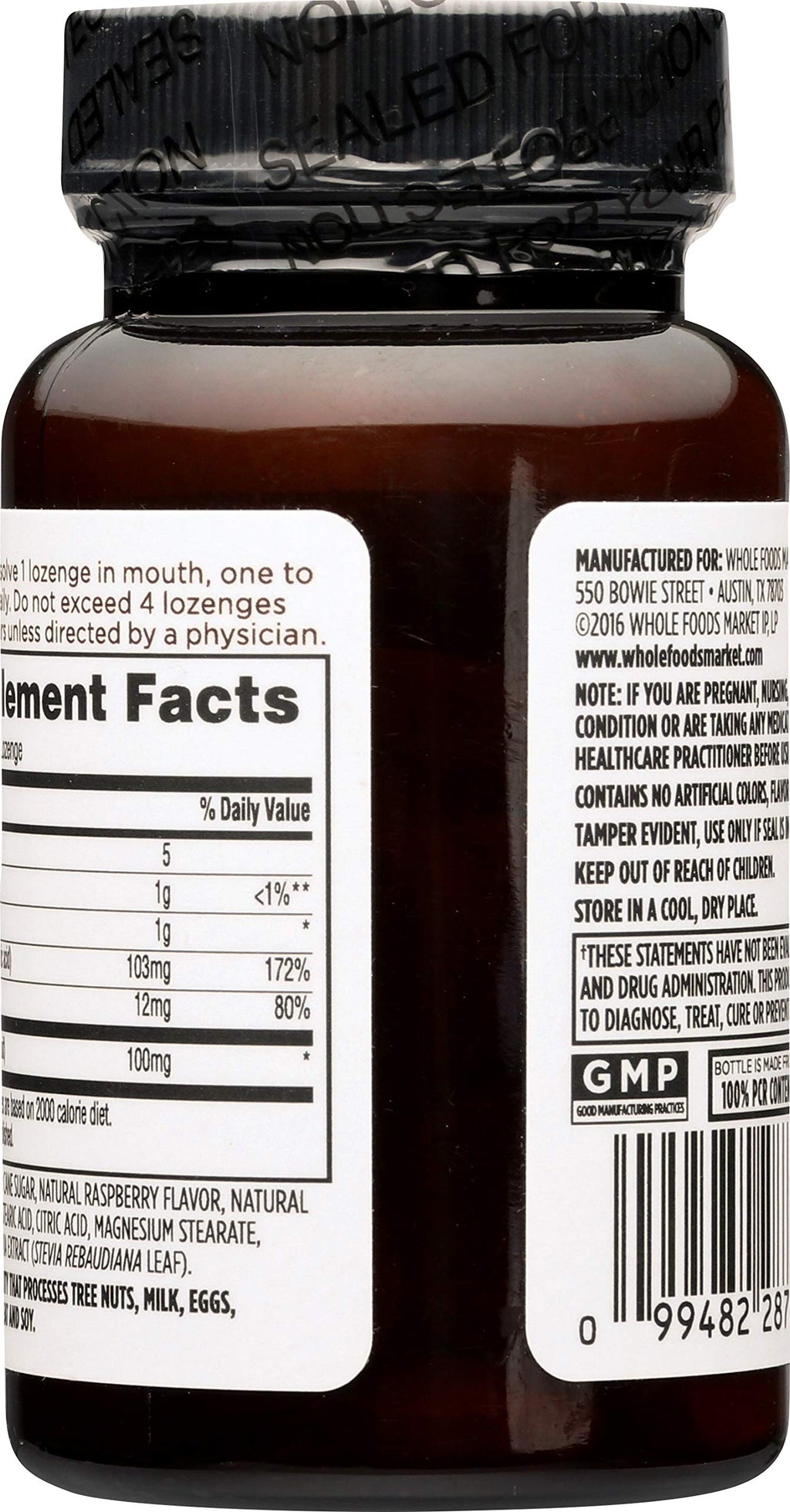 Zinc lozenges for throat comfort