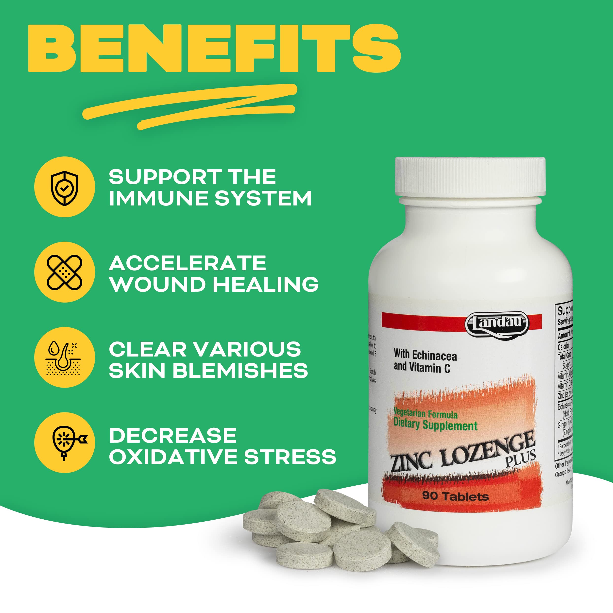 zinc lozenges with echinacea and ginger