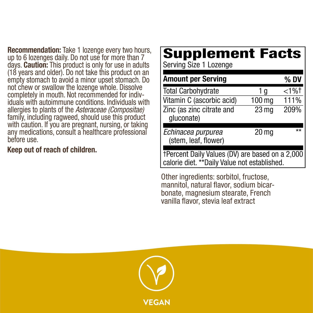 Zinc lozenges with vitamin C benefits