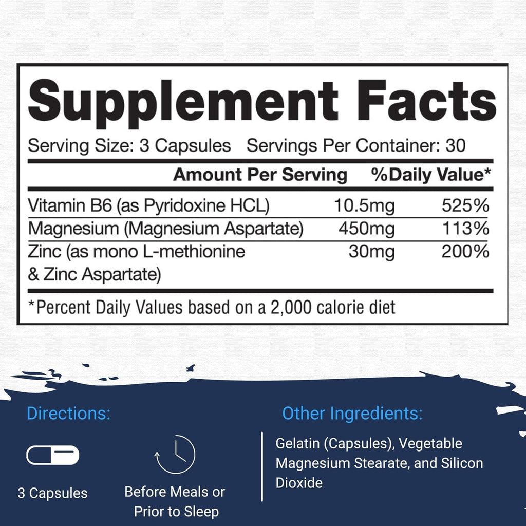 Zinc Magnesium Vitamin B-6 capsules