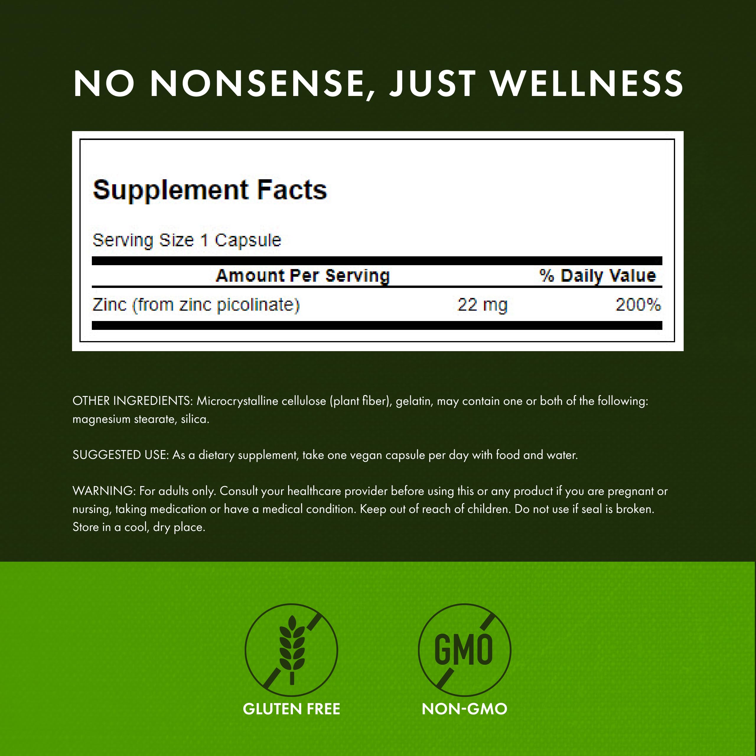 Zinc mineral supplement in convenient pack