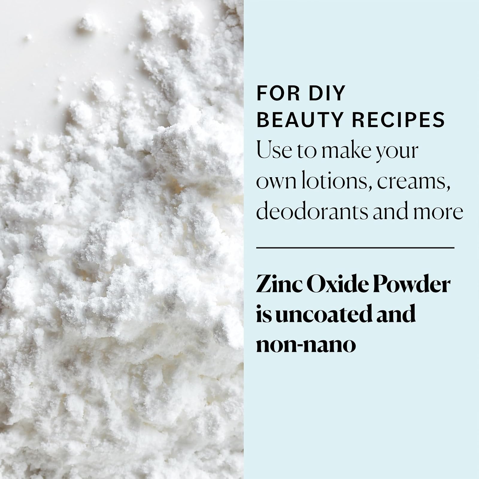 Zinc oxide powder for DIY skincare