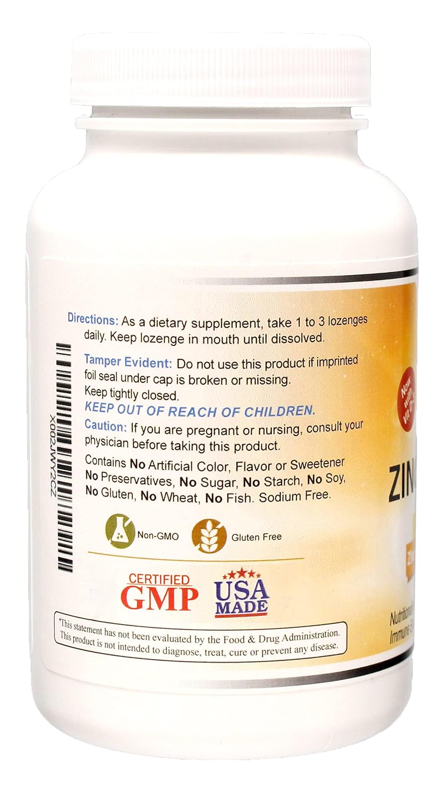 Zinc picolinate lozenges for cold relief