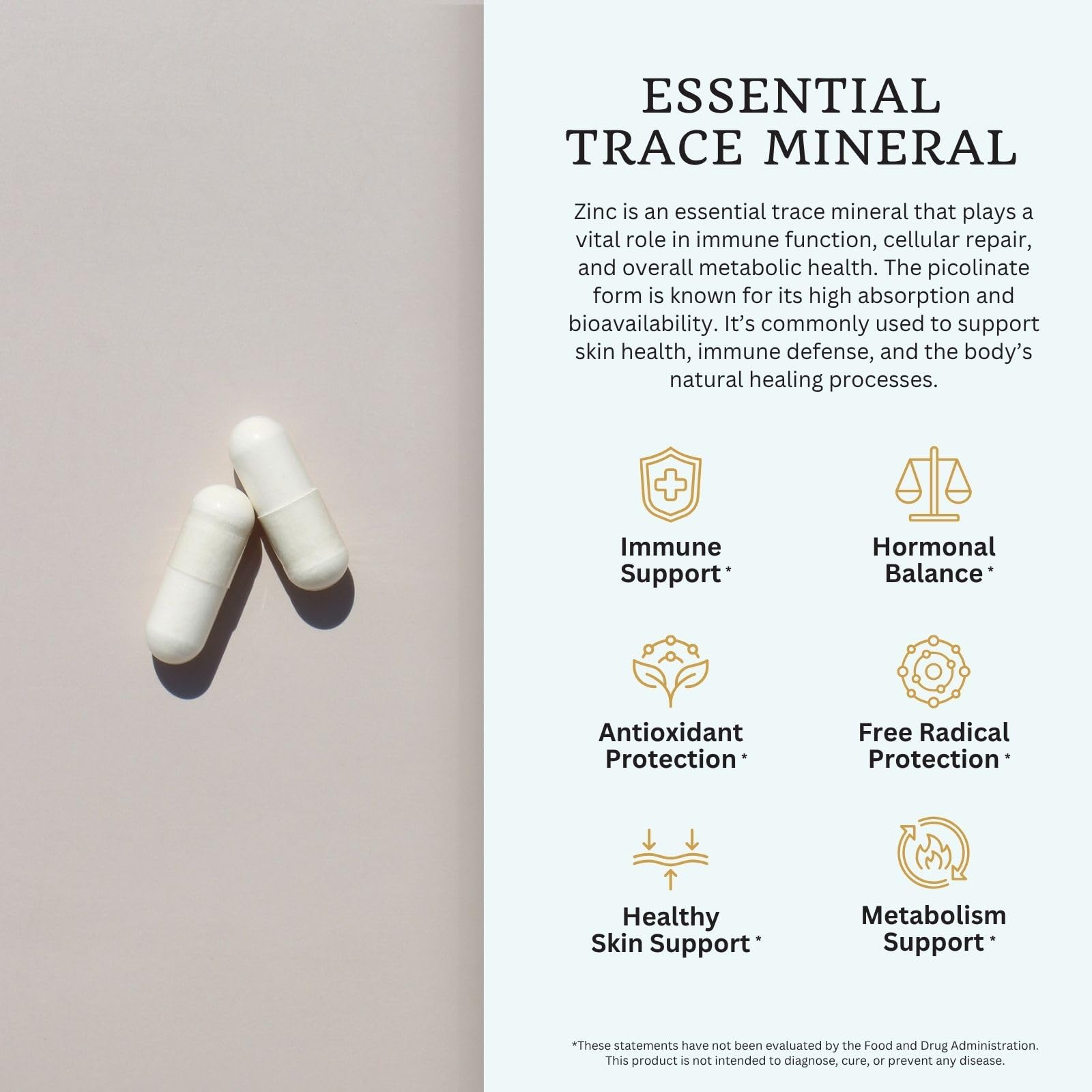 Zinc picolinate supports skin health