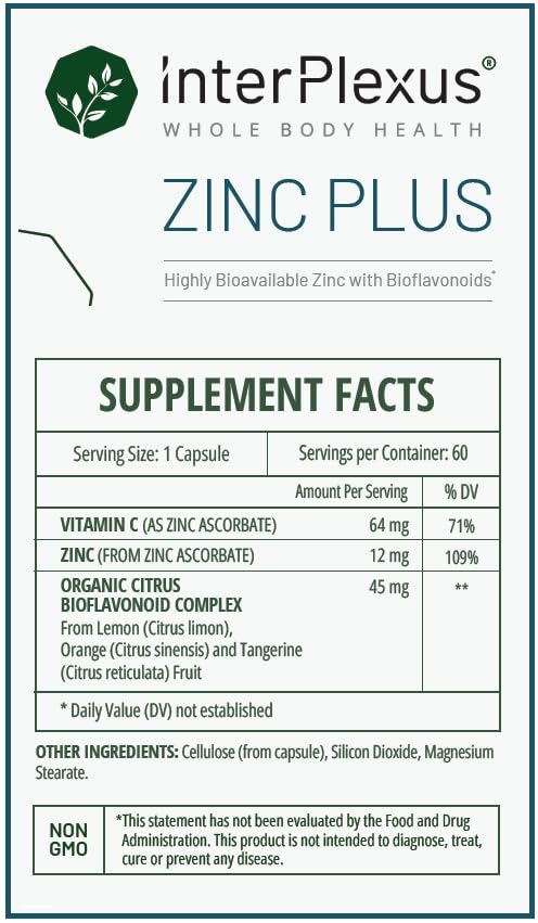 Zinc Plus capsules for overall health