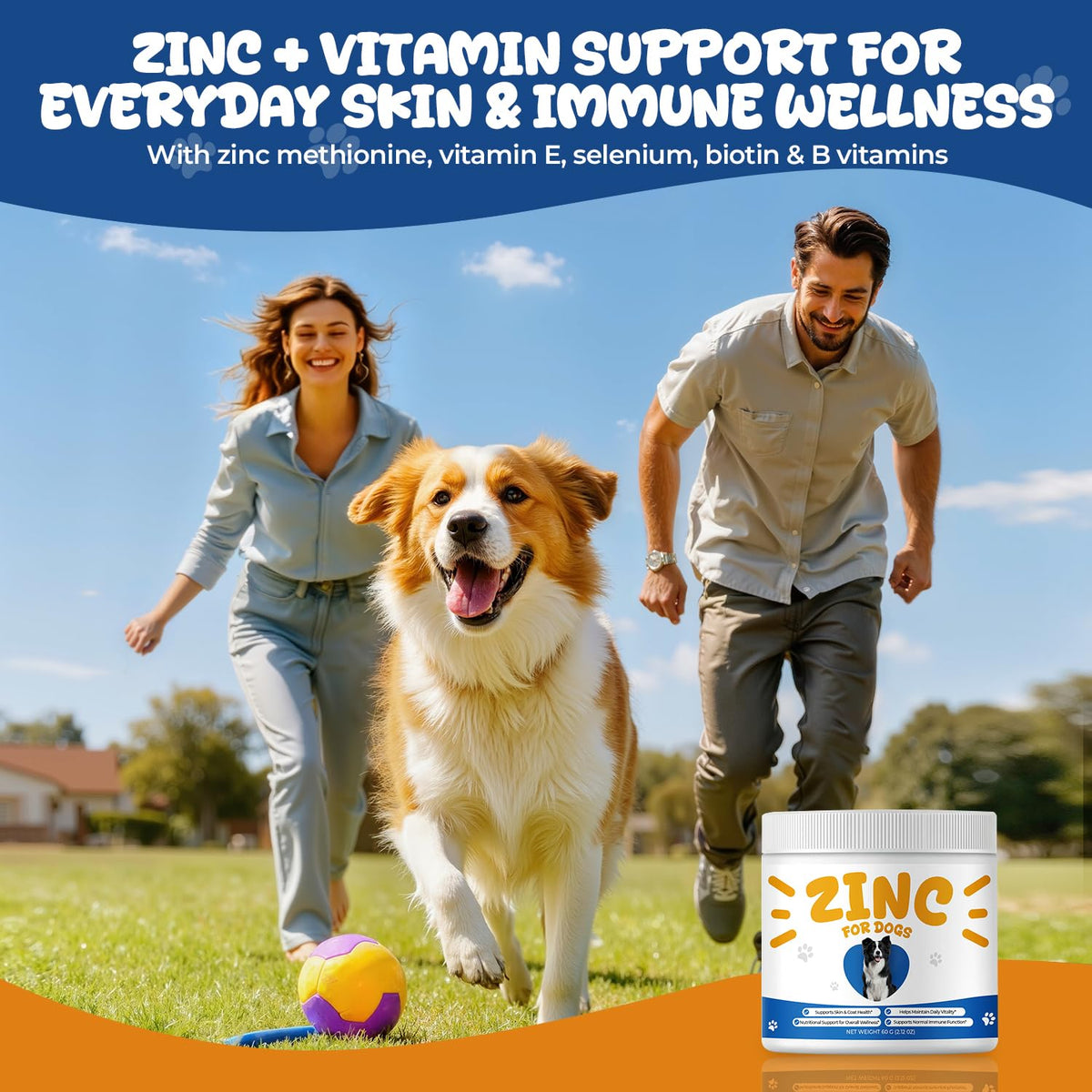 Zinc powder for shiny fur