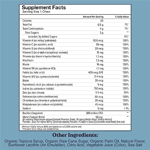 Zinc-rich men's health supplements