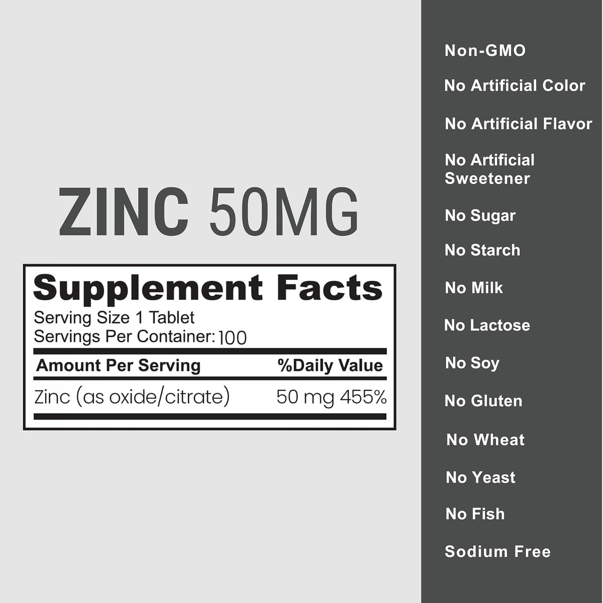 Zinc supplement for immune support