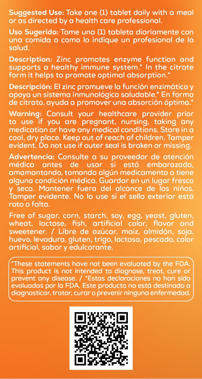 Zinc supplement for natural immune boost