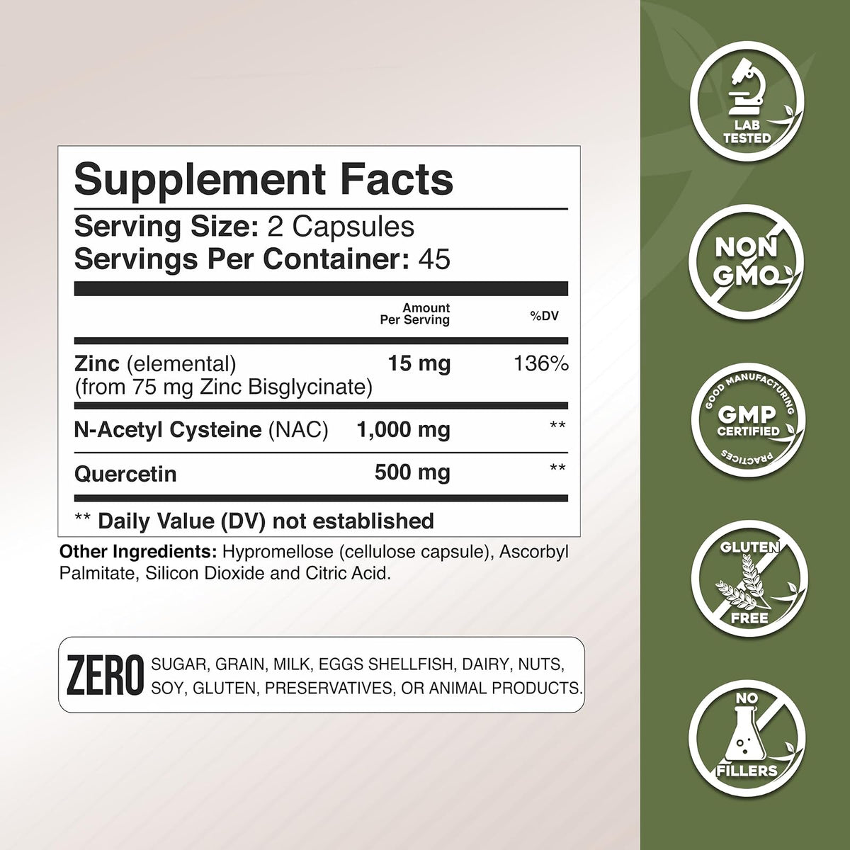 Zinc supplement for overall wellness