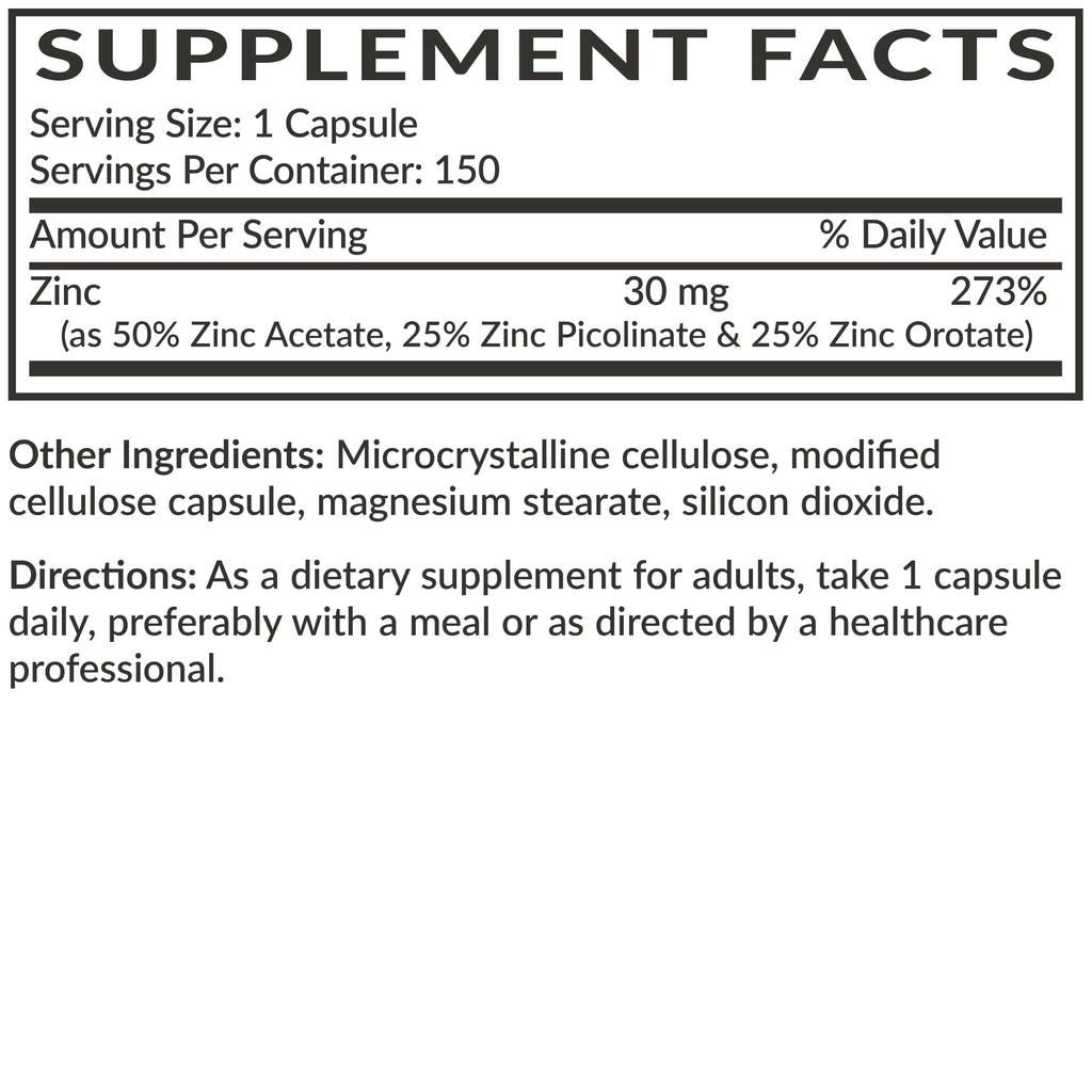 zinc supplement with antioxidant properties