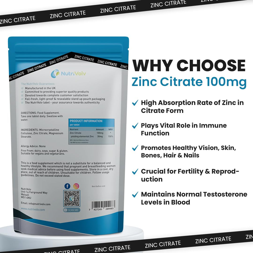 Zinc supplements for acne relief