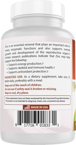 Zinc tablets for immune system strength
