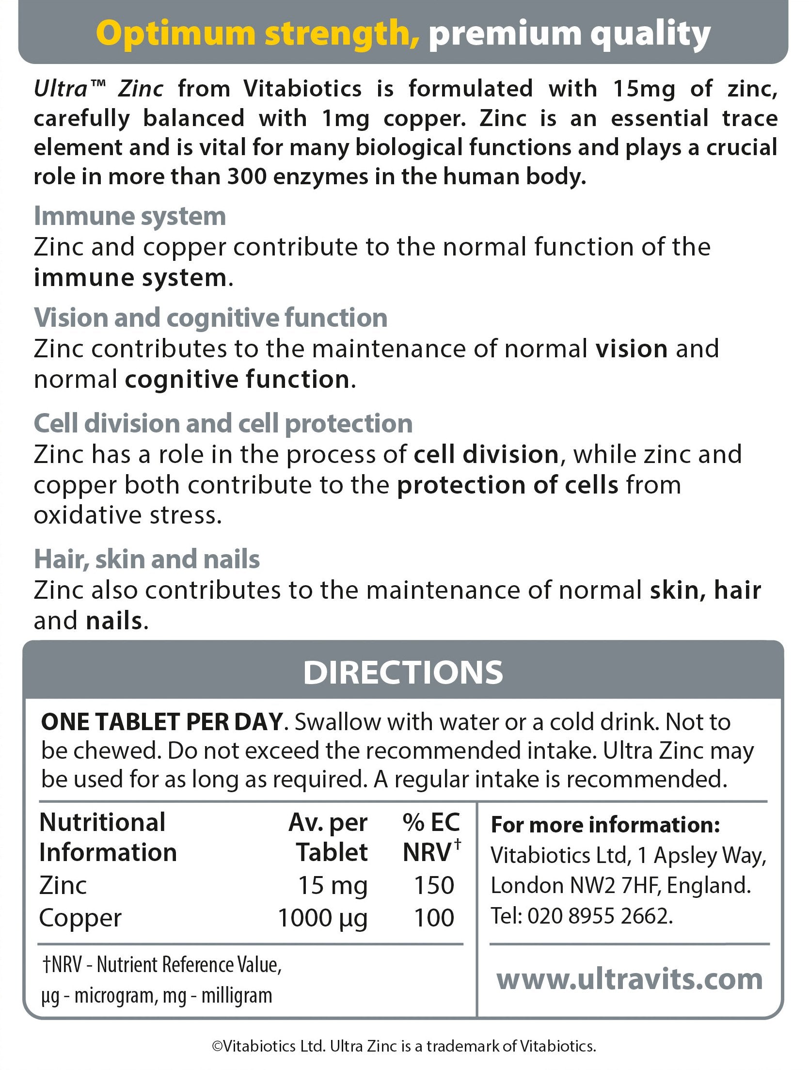 zinc tablets for overall wellness
