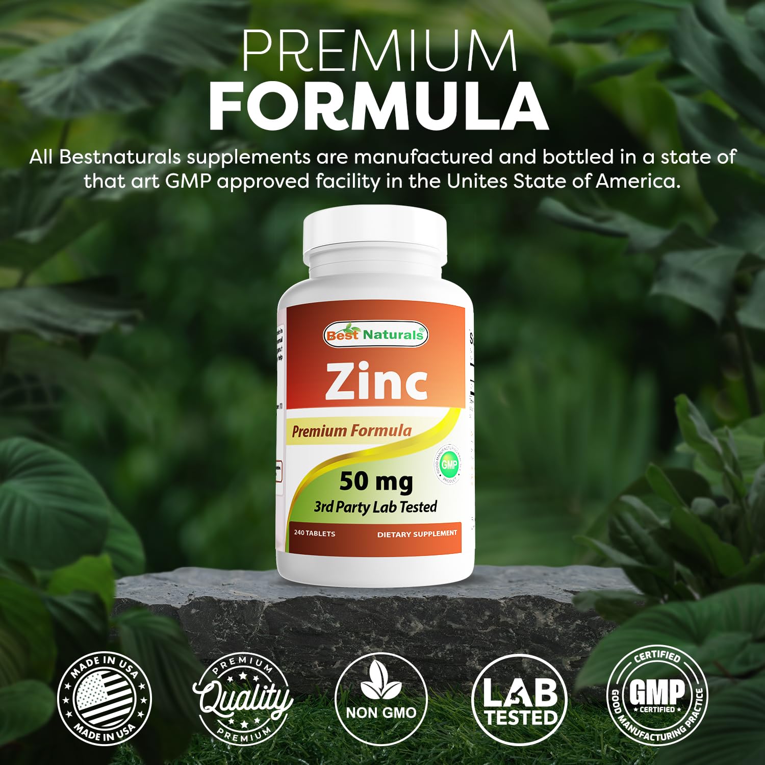 Zinc tablets for skin support