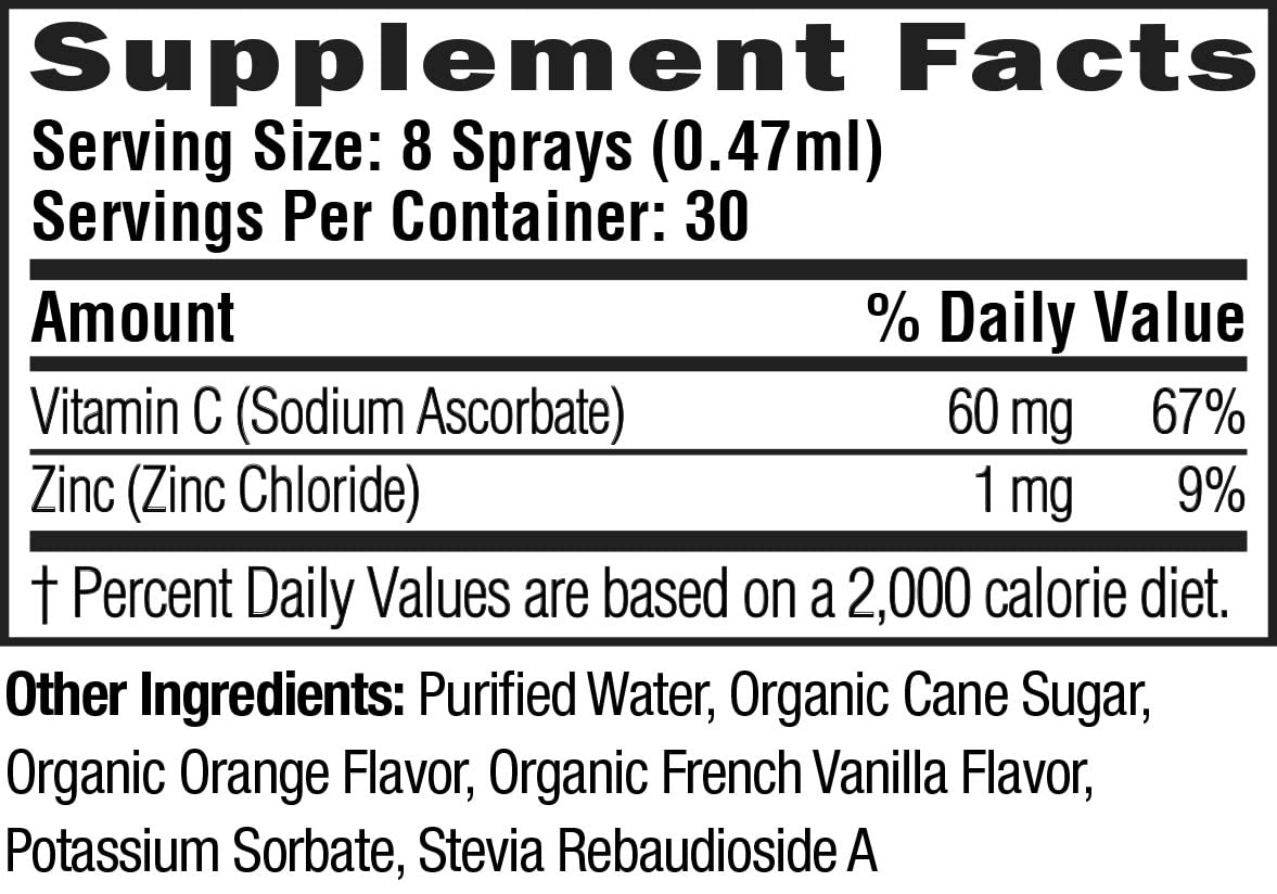 Zinc vitamin spray for adults