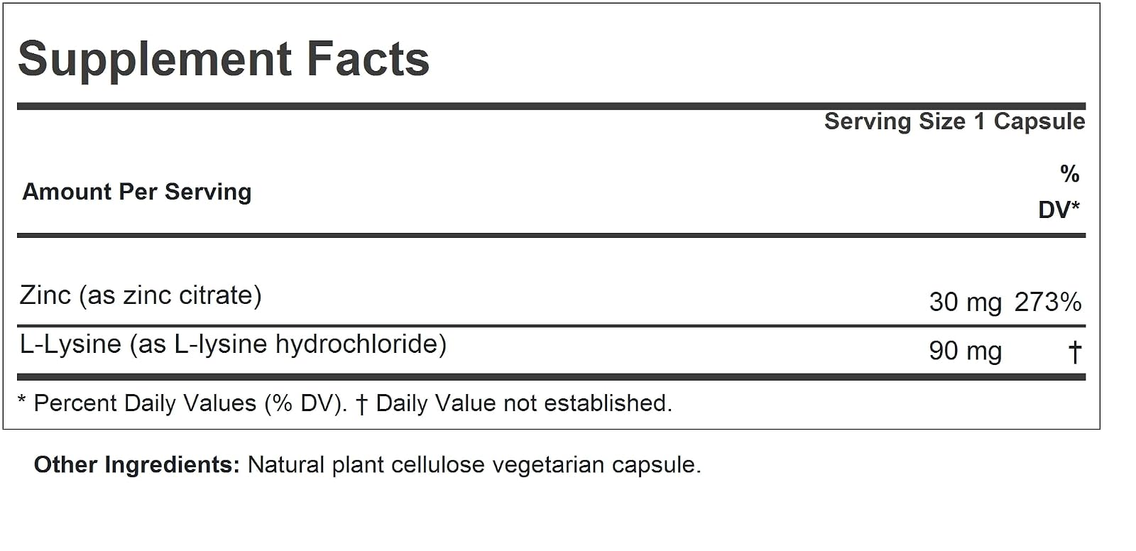 Zinc with L-Lysine for immune support