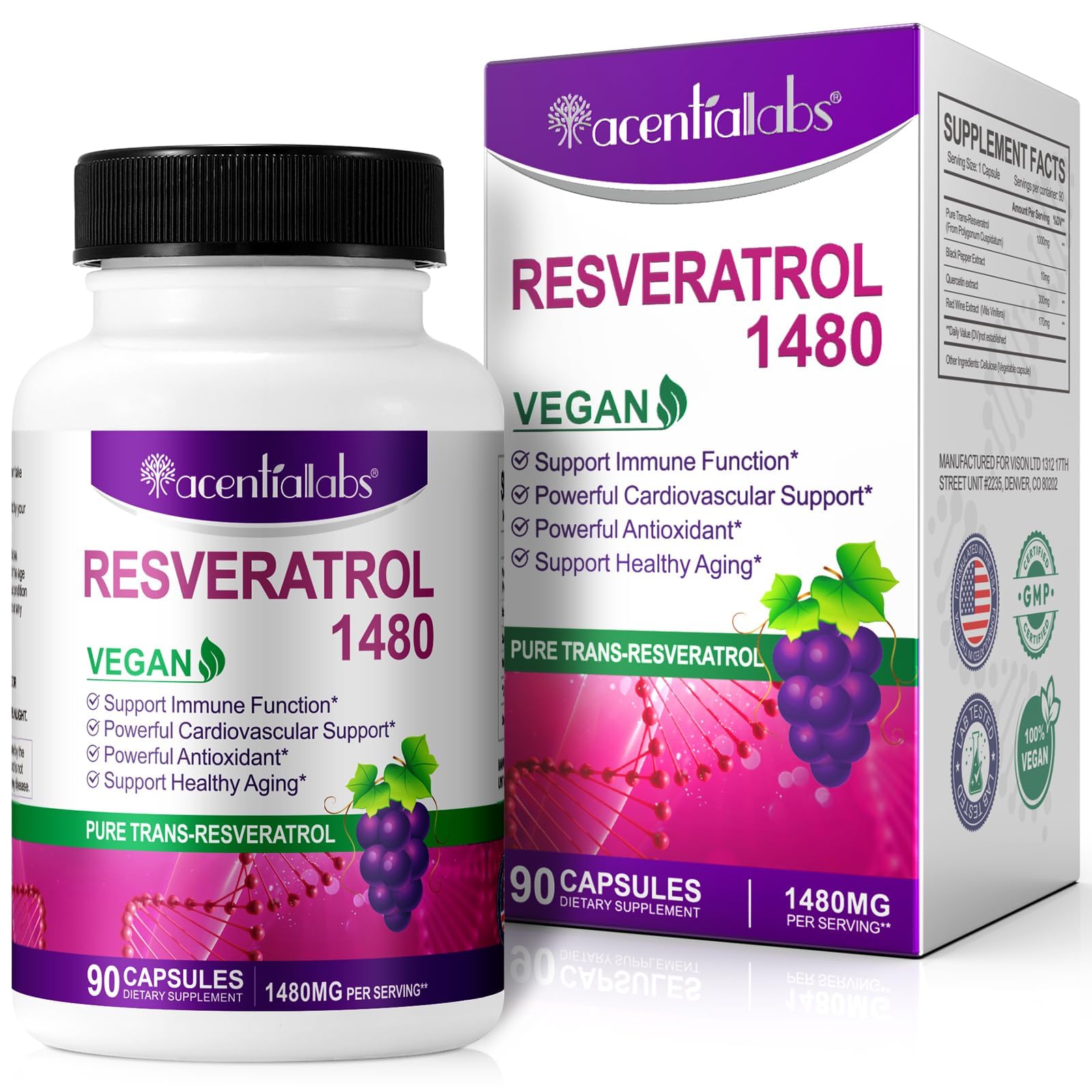 ZIXAOK Resveratrol 1480 mg capsules