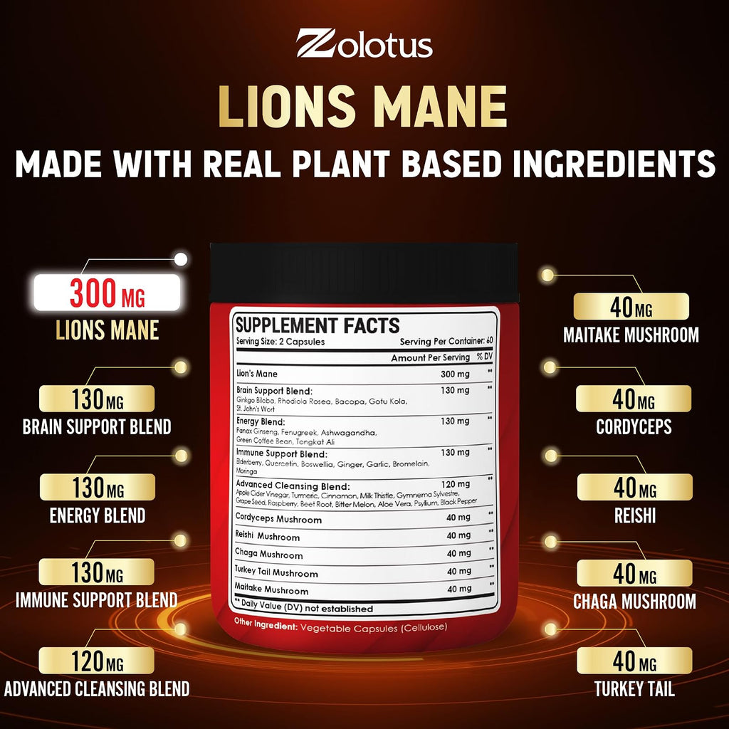 Zolotus lion's mane for cognitive health
