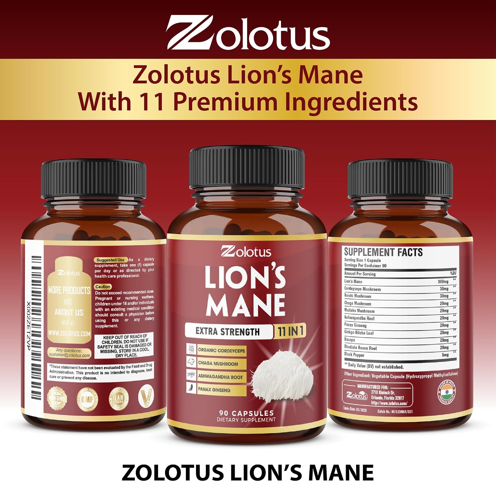 Zolotus lion's mane health benefits