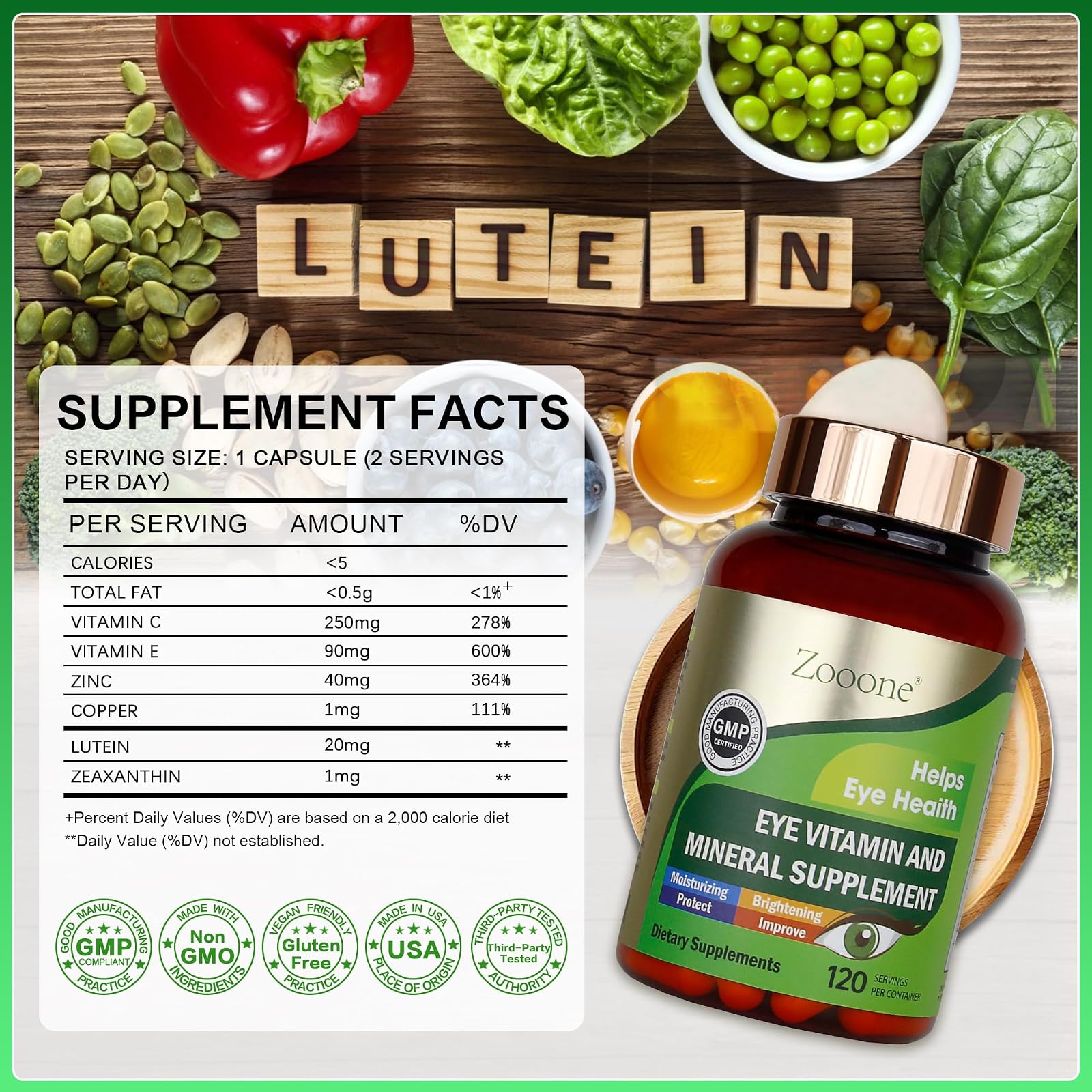 Zooone Lutein vitamins with antioxidants
