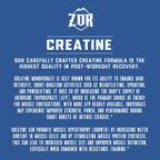 ZOR creatine monohydrate for post-workout recovery