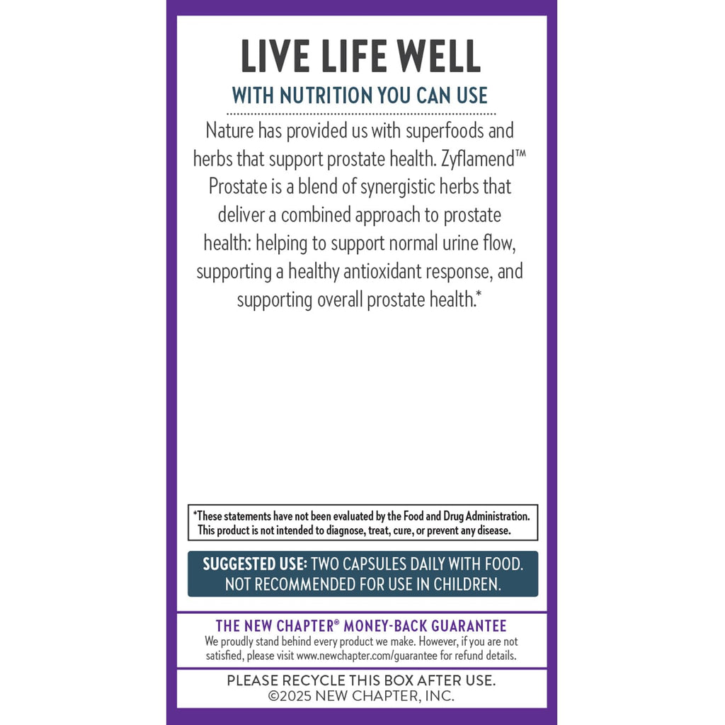 Zyflamend prostate health supplement capsules