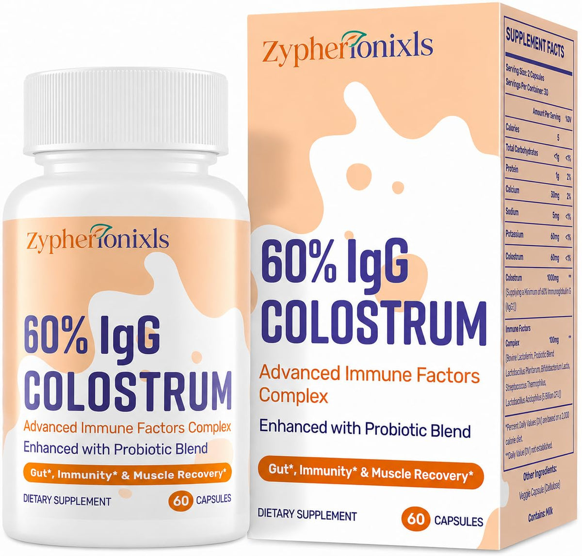 Zypherionixls Bovine Colostrum capsules